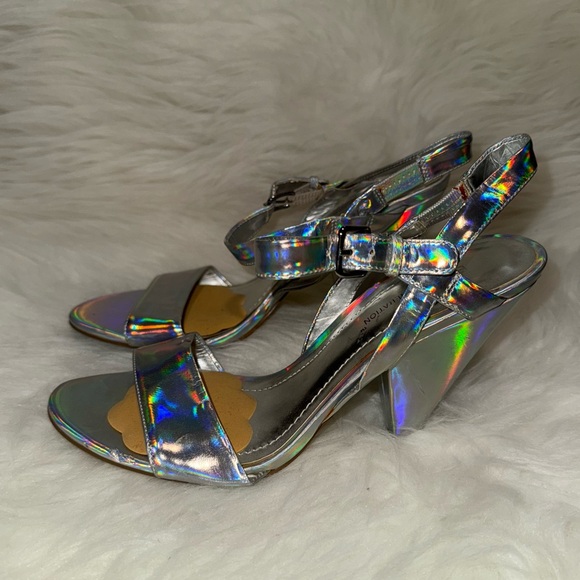BCBGeneration | Shoes | Silver Iridescent Heels | Poshmark